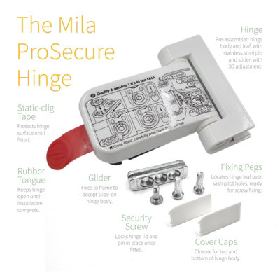 Mila ProSecure Flag Door Hinge - 20mm, Chrome