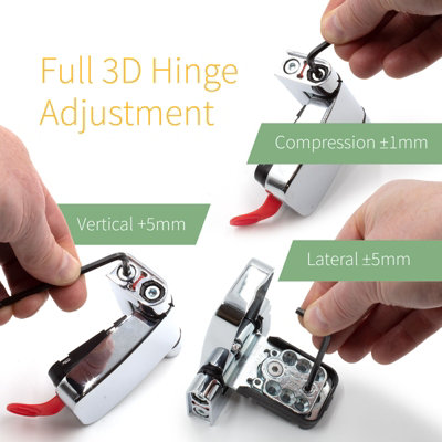 Mila ProSecure Flag Door Hinge - 20mm, Chrome