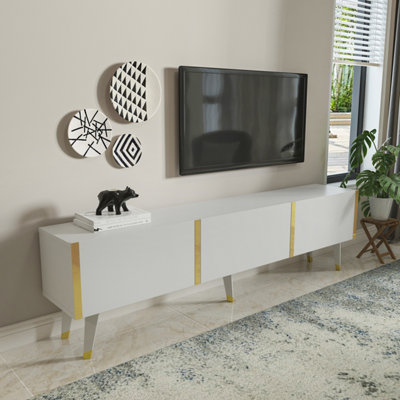 White gold tv unit store