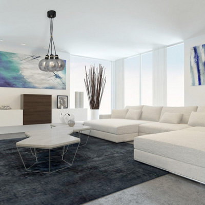 Milagro Omega Hand Made Pendant With Elegant Entwined Smoked Glass ...