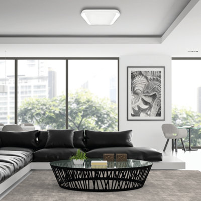 Milagro Quadro LED Ceiling Lamp White 40cm Stylish Modern Powerful ...