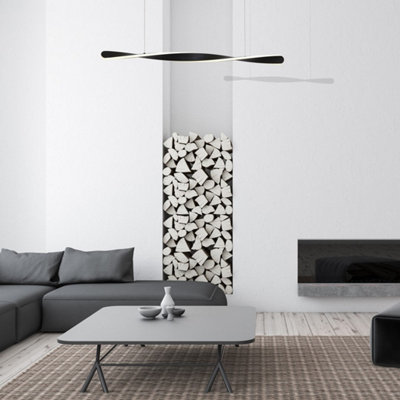 Milagro Swirl LED 90CM Pendant Lamp Formed From Stylish Black Alloy ...