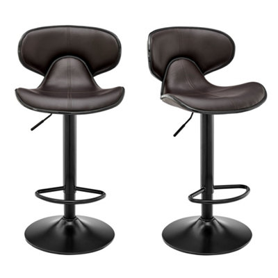 Milan 360 Swivel Adjustable Breakfast Bar Stools - Chocolate Brown ...