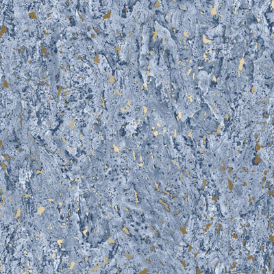 Milan Metallic Cork Wallpaper in Navy