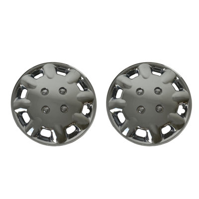 Milenco 13" Chrome Plastic Easy to Fit Wheel Trims Set of 2