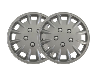 Milenco 14" Secure Fit Durable Silver Wheeltrims Set of 2 For Bailey ...