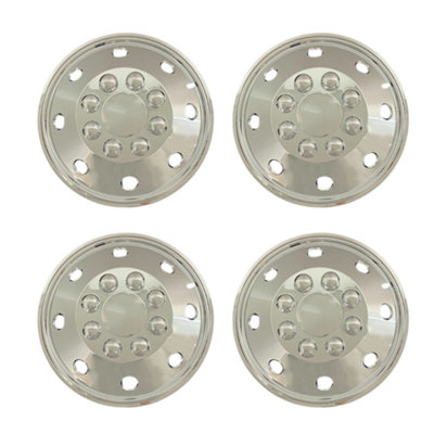 Milenco 16" Chrome Universal Plastic Wheel Trims Set of 4 for Motorhomes