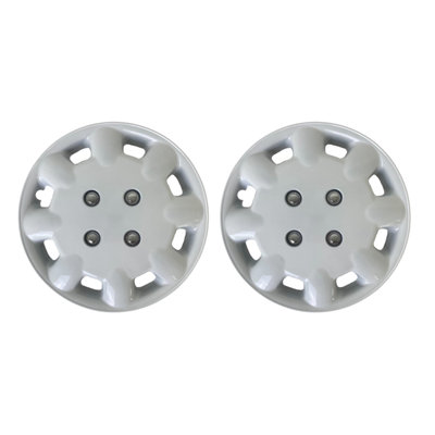 Milenco 333W White 13" Caravan Wheel Trims Set of 2