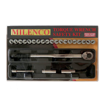 Milenco Caravan Torque Wrench Safety Set + 20 Wheel Nut Indicators