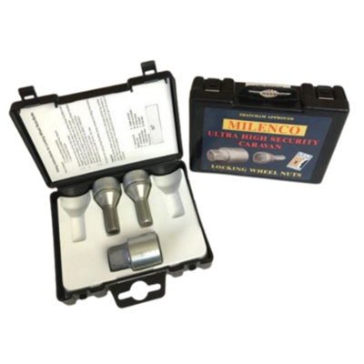 Milenco Locking Wheel Nuts Set High-Security Caravan Wheel Bolts Set of 2