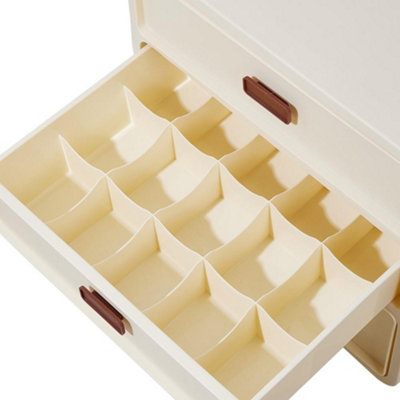 Milk Yellow Plastic Drawer Type Bra Socks and Underwear 3 in 1 Separate Storage Box