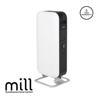 Mill Heater Oil Filled Radiator 1000W - White - Electric Heater Energy ...