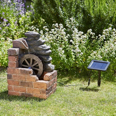 Mill Solar Fountain Garden Water Feature Ornamental Patio Centrepiece ...