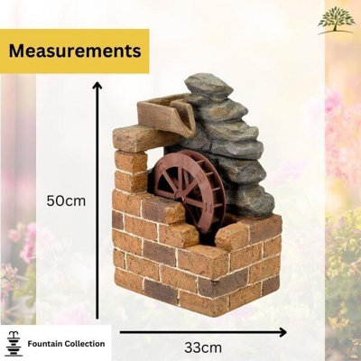 Mill Solar Fountain Garden Water Feature Ornamental Patio Centrepiece ...