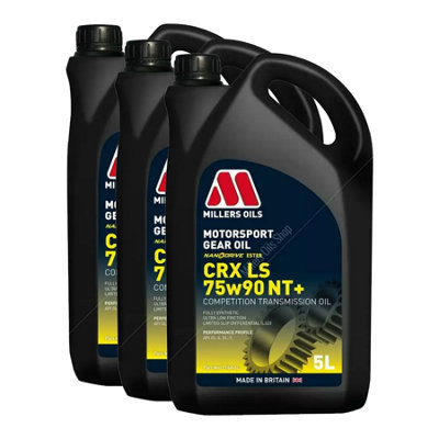 Millers 75w90 NT+ Fully Synthetic Synth Gear Oil Motorsport CRX LS NT+ 3x5L