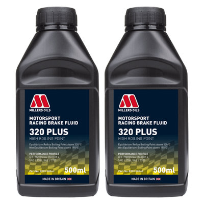 Millers Oils DOT 4 Brake Fluid Motorsport Racing 320 SAE J1704 2x500ml