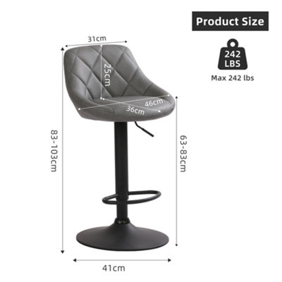 Millhouse Modern Bar Stools Set, Black Footrest for Breakfast Bar DM585 ...