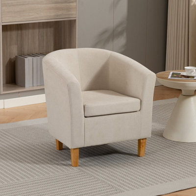 Millie 68cm Wide Beige Soft Fabric Accent Chair