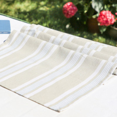 Millstone Blue Stripe Cotton Dining Table Decoration Table Runner ...