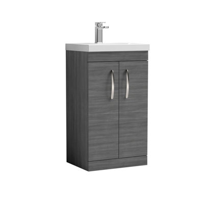 Millwich Contemporary 2 Door Floor Standing Vanity Unit with Thin Edge ...