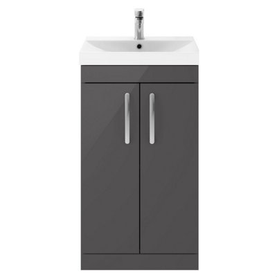 Millwich Contemporary 2 Door Floor Standing Vanity Unit with Thin Edge ...