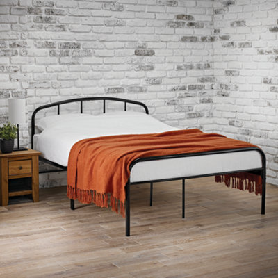 Milton 4.0 Small Double Metal Bed - Sleek Black Frame with Contemporary ...