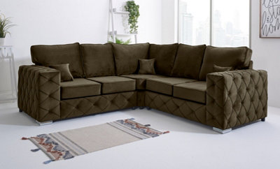 Milton Corner Fullback - 2c2 + Bolster / Buttoned Cushions | DIY at B&Q