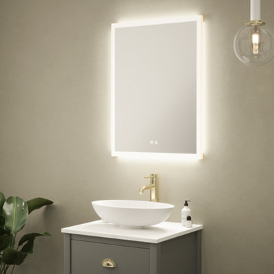Milton Tunable LED Mirror - 600 x 800 x 28mm IP44 Rated Diffused Border ...