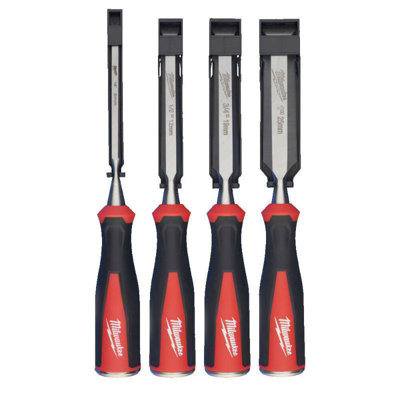 Milwaukee - Beveled Edge Chisels Set 4 Piece - 4932479897 | DIY at B&Q