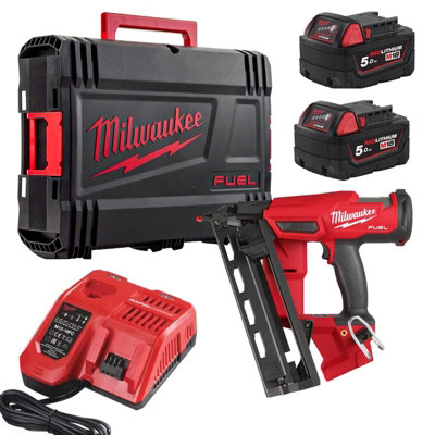 Milwaukee FUEL Brushless Framing 16g Nail Gun M18FN16GA Finish Nailer 18V X2 5ah