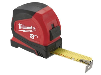 Milwaukee Hand Tools 4932459594 Pro Compact Tape Measure 8m (Width 25mm ...