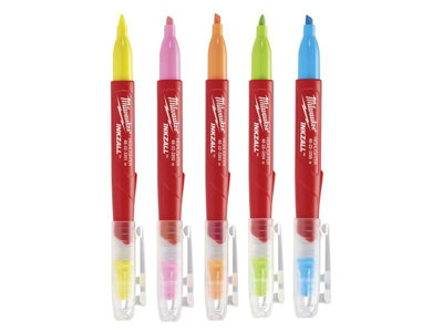 Milwaukee - INKZALL Highlighter Assorted Colours (Pack 5)