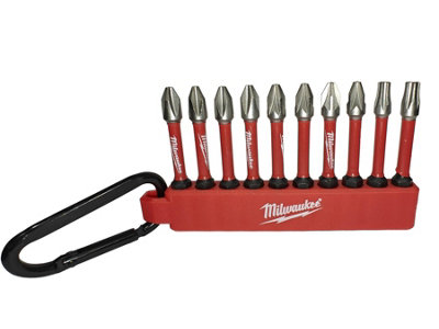 Milwaukee - Shockwave Impact Duty Screwdriver Bit Carabiner Set 10 ...