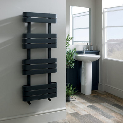 Mimas Designer Radiator Anthracite 850 x 500mm | DIY at B&Q