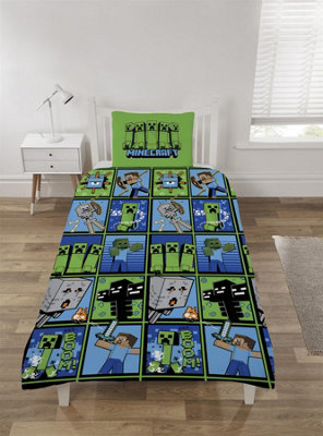 Minecraft Aop Single Duvet Cover and Pillowcase Set