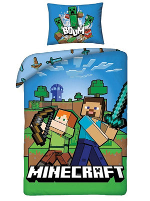 Minecraft Boom Single 100% Cotton Duvet Cover Set - European Size