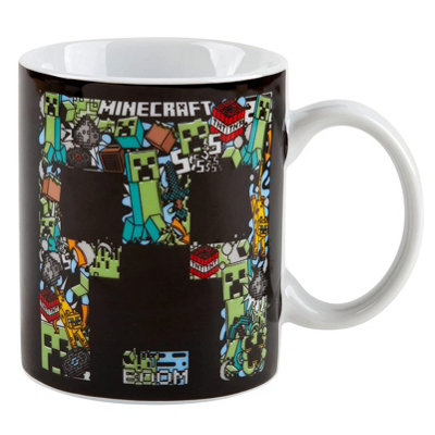 Minecraft Ceramic Mug White/Black (One Size) | DIY at B&Q