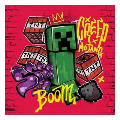 Minecraft Creep Mojang Canvas Print Multicoloured (One Size)