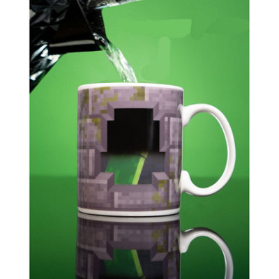 Minecraft Creeper Heat Changing Mug Grey/Green (One Size)