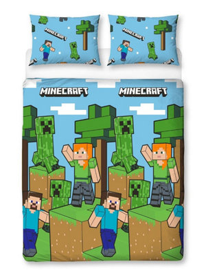 Minecraft Epic Creepers Double Duvet Cover and Pillowcase Set | DIY at B&Q