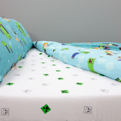 Minecraft Grids Double Fitted Sheet