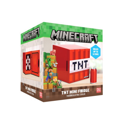 Minecraft Mini Fridge TNT Design Efficiently Chills 6 Cans