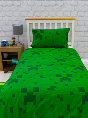 Minecraft Pixels Single Duvet Cover and Pillowcase Set