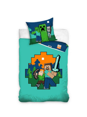 Minecraft Ready to Survive Single Duvet Cover and Pillowcase Set ...