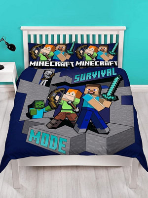 Minecraft Survive Double Duvet Cover and Pillowcase Set