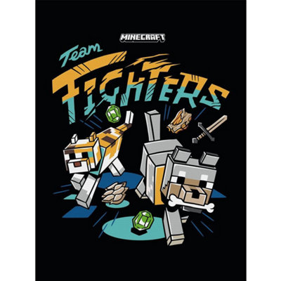 Minecraft Team Fighters Framed Canvas Print Multicoloured (80cm x 60cm)