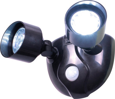 Mini 10 LED Twin Head PIR Motion Sensor Security Light Outdoor Garden ...