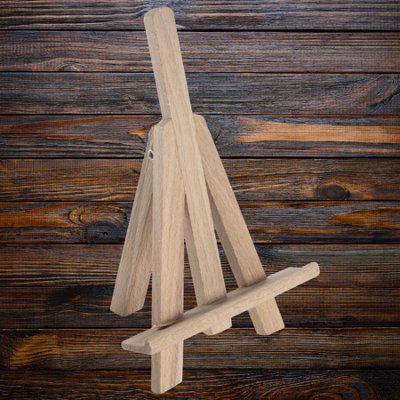 Mini Beech Wood Table Top Easel 15cm for A5 Canvas Deep Holder Trim ...