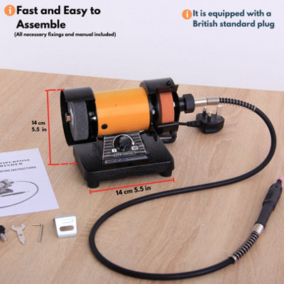 Mini Bench Grinder (15x21x12cm) - Flexible Drive Shaft Grinding ...