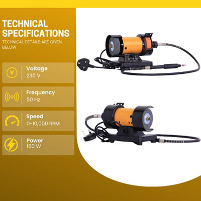 Mini Bench Grinder (15x21x12cm) - Flexible Drive Shaft Grinding ...